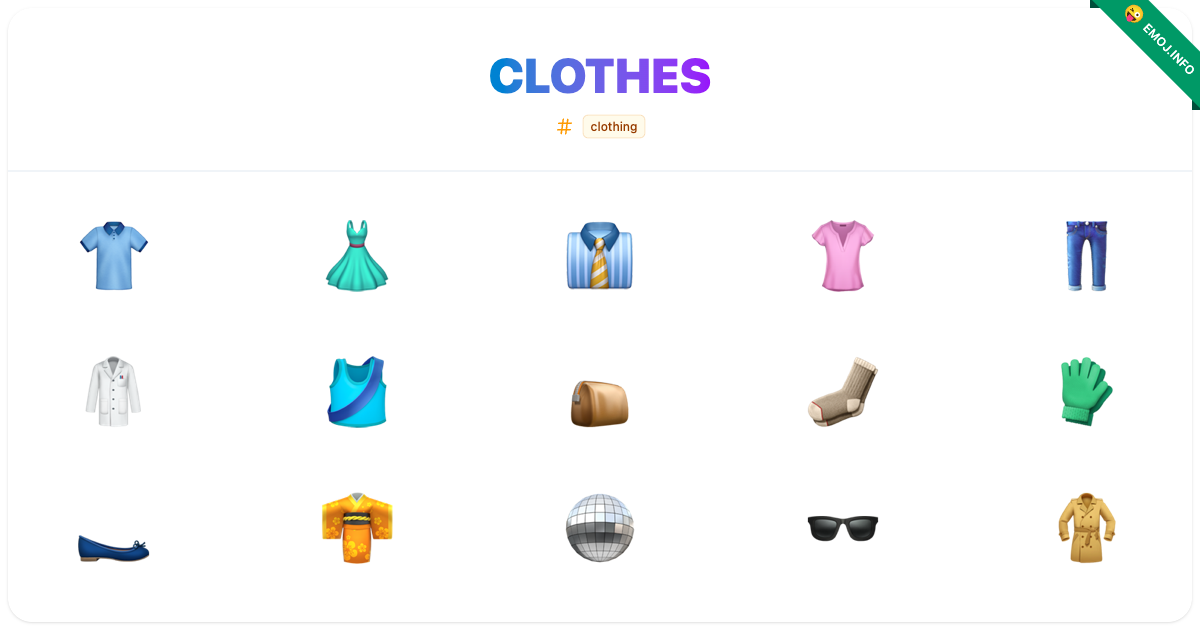 Clothes Emojis 👕 👗 👔 | Meaning, Copy & Paste