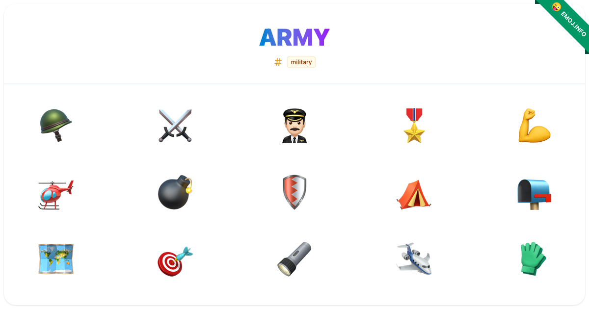 Army Emojis 🪖 ⚔️ 👨🏻‍ ️ | Meaning, Copy & Paste