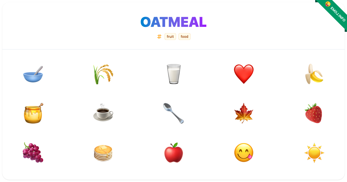 Oatmeal Emojis 🥣 🌾 🥛 | Meaning, Copy & Paste