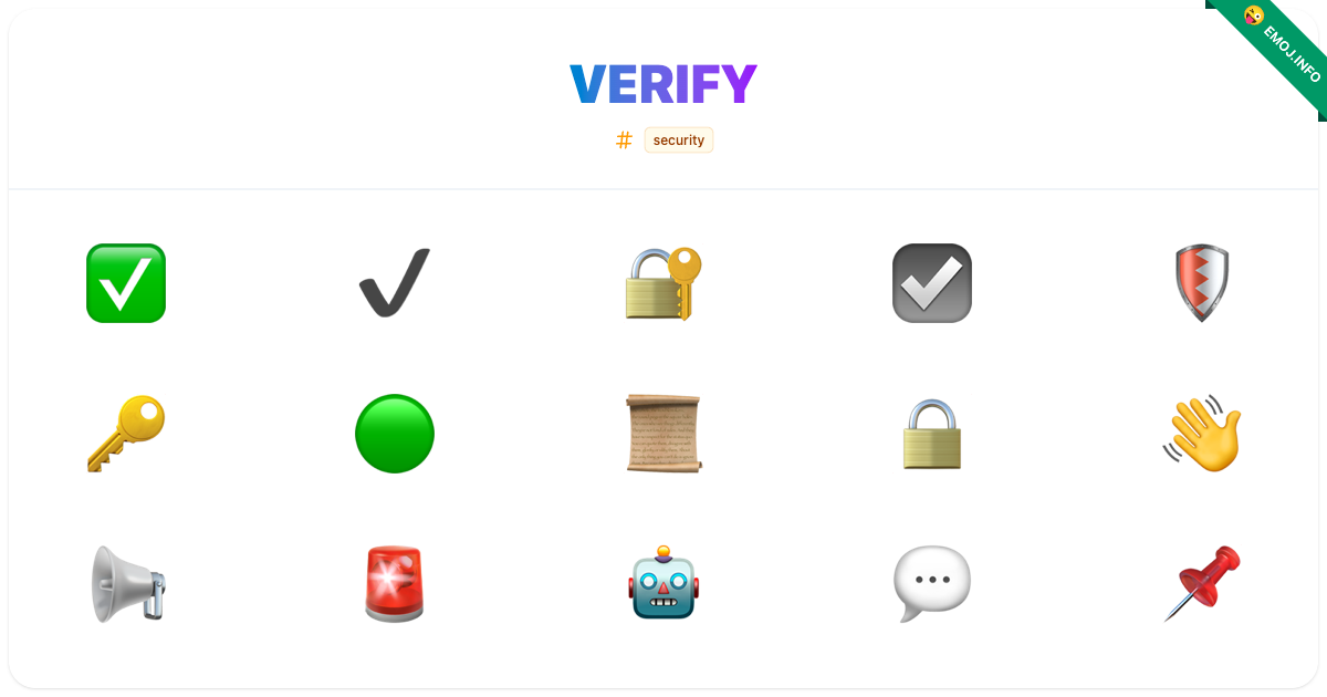 Verify Emojis ️ 🔐 | Meaning, Copy & Paste