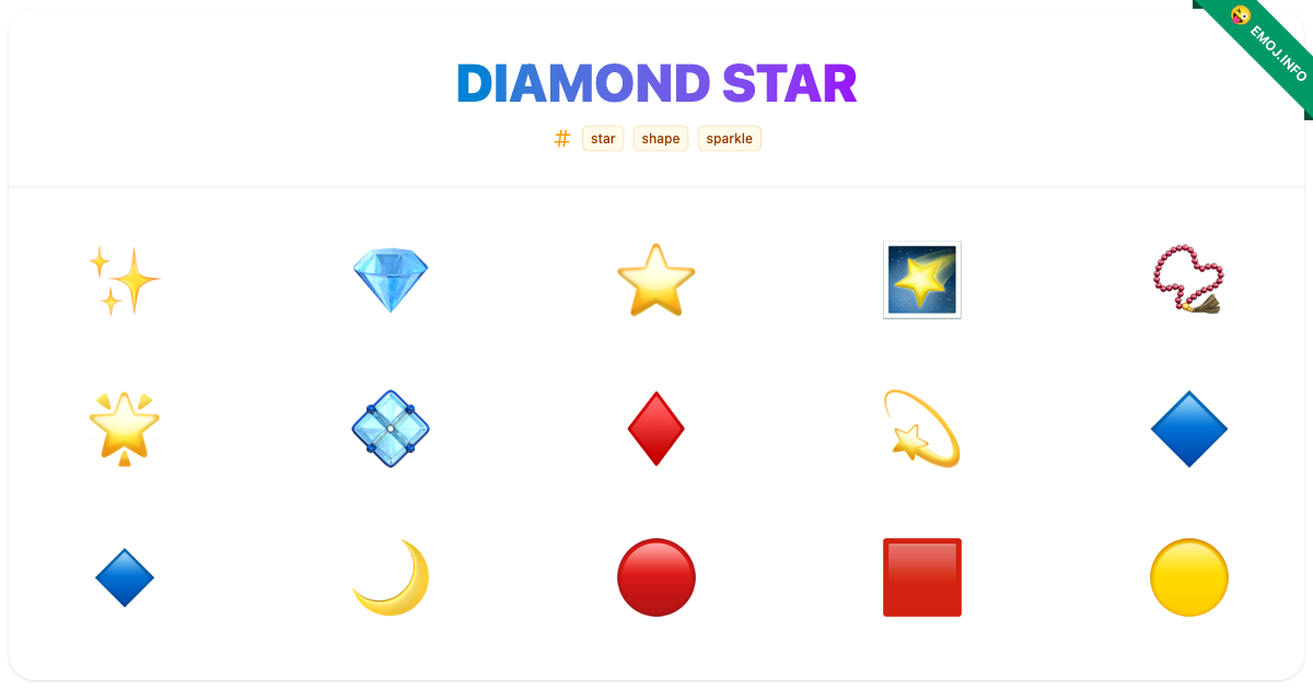 Diamond Star Emojis 💎 ⭐ | Meaning, Copy & Paste