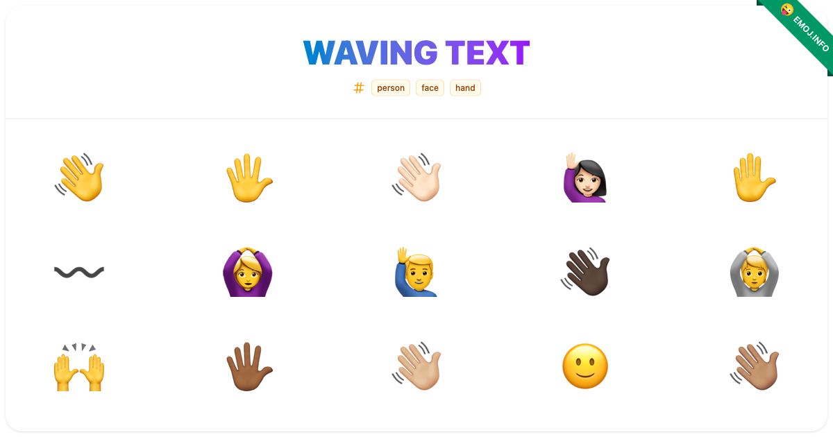 Waving Emoticon Emojis 👋 🖐️ 👋🏻 | Meaning, Copy & Paste