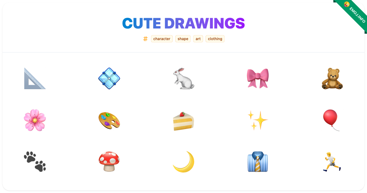 Cute Drawings Emojis 📐 💠 🐇 | Meaning, Copy & Paste