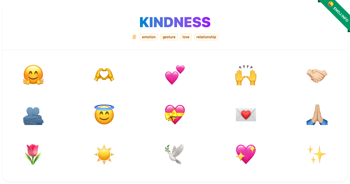 Kindness Emojis 🤗 🫶 💕 | Meaning, Copy & Paste
