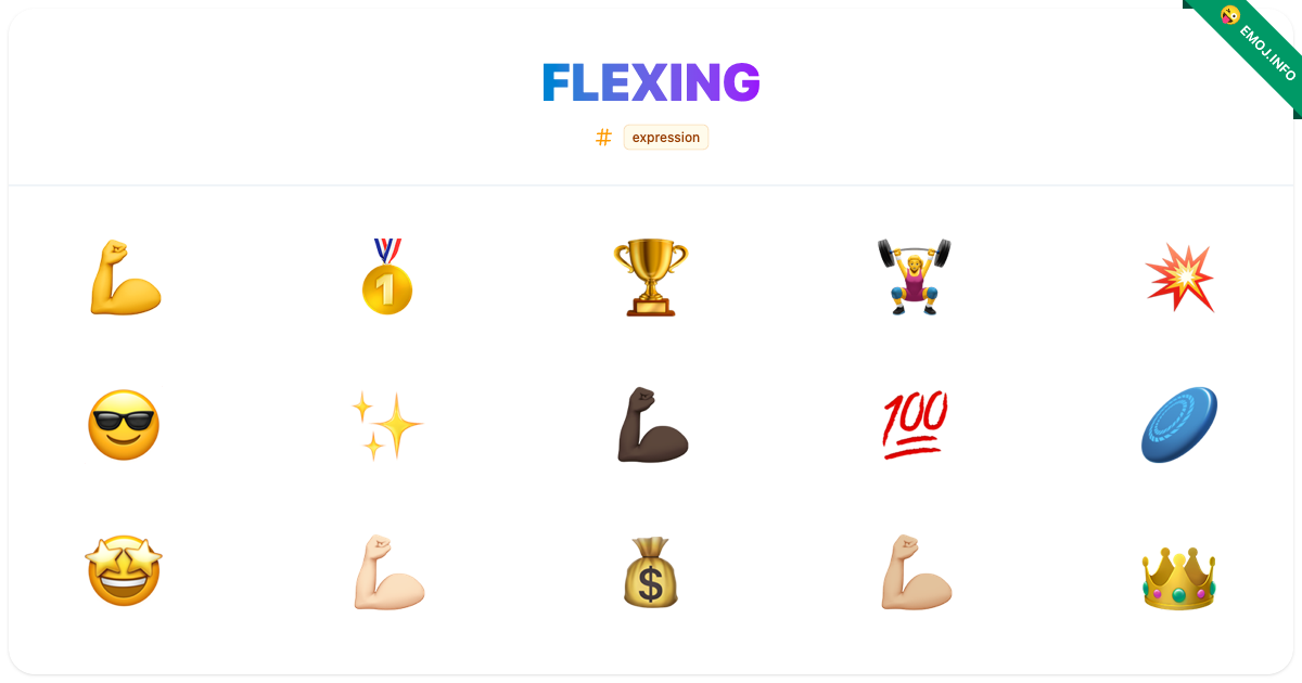 Flexing Emojis 💪 🥇 🏆 | Meaning, Copy & Paste