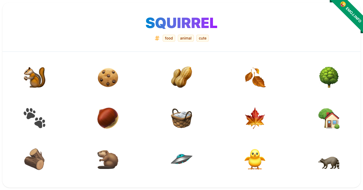 Squirrel Emojis 🐿️ 🍪 🥜 | Meaning, Copy & Paste