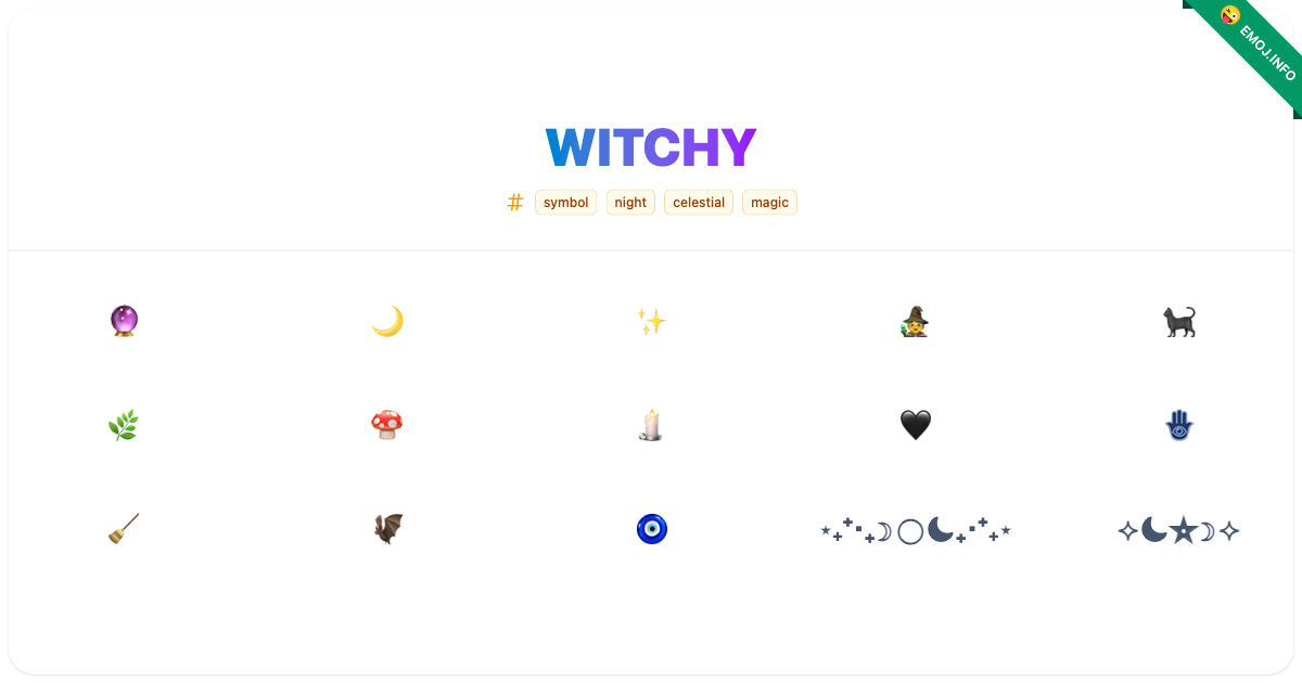 Witchy Emojis 🔮 🌙 | Meaning, Copy & Paste
