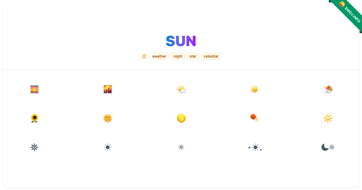 Sun Emojis 🌅 🌇 🌤️ | Meaning, Copy & Paste
