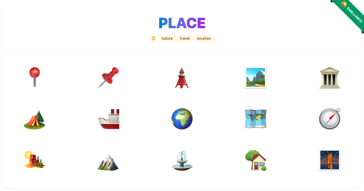 Place Emojis 📍 📌 🗼 | Meaning, Copy & Paste