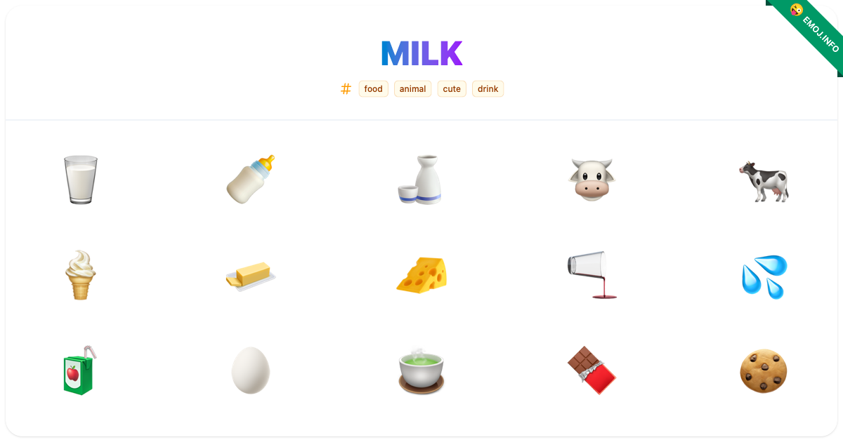 Milk Emojis 🥛 🍼 🍶 | Meaning, Copy & Paste