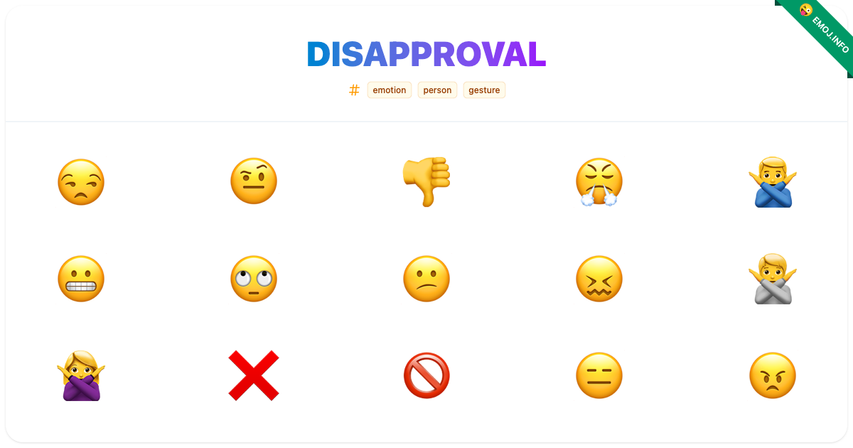 Disapproval Emojis 😒 🤨 👎 | Meaning, Copy & Paste