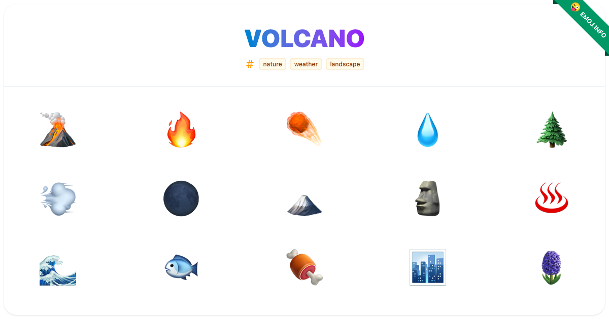 Volcano Emojis 🌋 🔥 ☄️ | Meaning, Copy & Paste