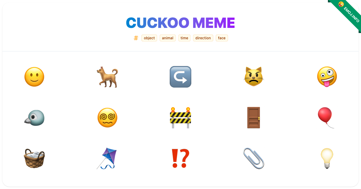 Cuckoo Meme Emojis 🙂 🐕 ↪️ | Meaning, Copy & Paste