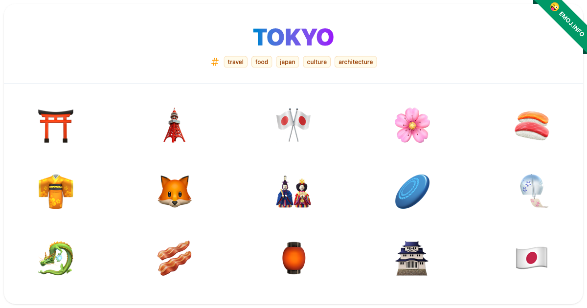 Tokyo Emojis ⛩️ 🗼 🎌 | Meaning, Copy & Paste