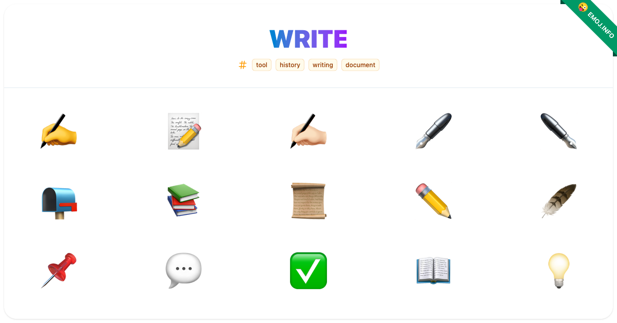 Write Emojis ️ 📝 🏻 | Meaning, Copy & Paste