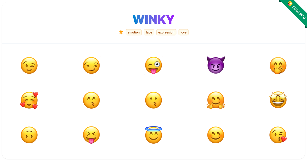 Winky Emojis 😉 😏 😜 | Meaning, Copy & Paste