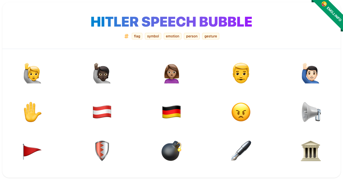 Hitler Speech Bubble Emojis 🙋 🙋🏿 🙍🏽‍♀️ | Meaning, Copy & Paste