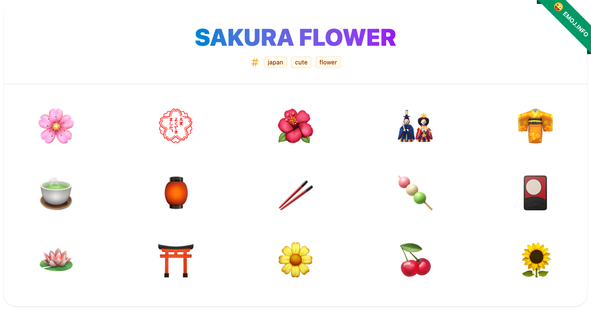 Sakura Flower Emojis 🌸 💮 🌺 | Meaning, Copy & Paste