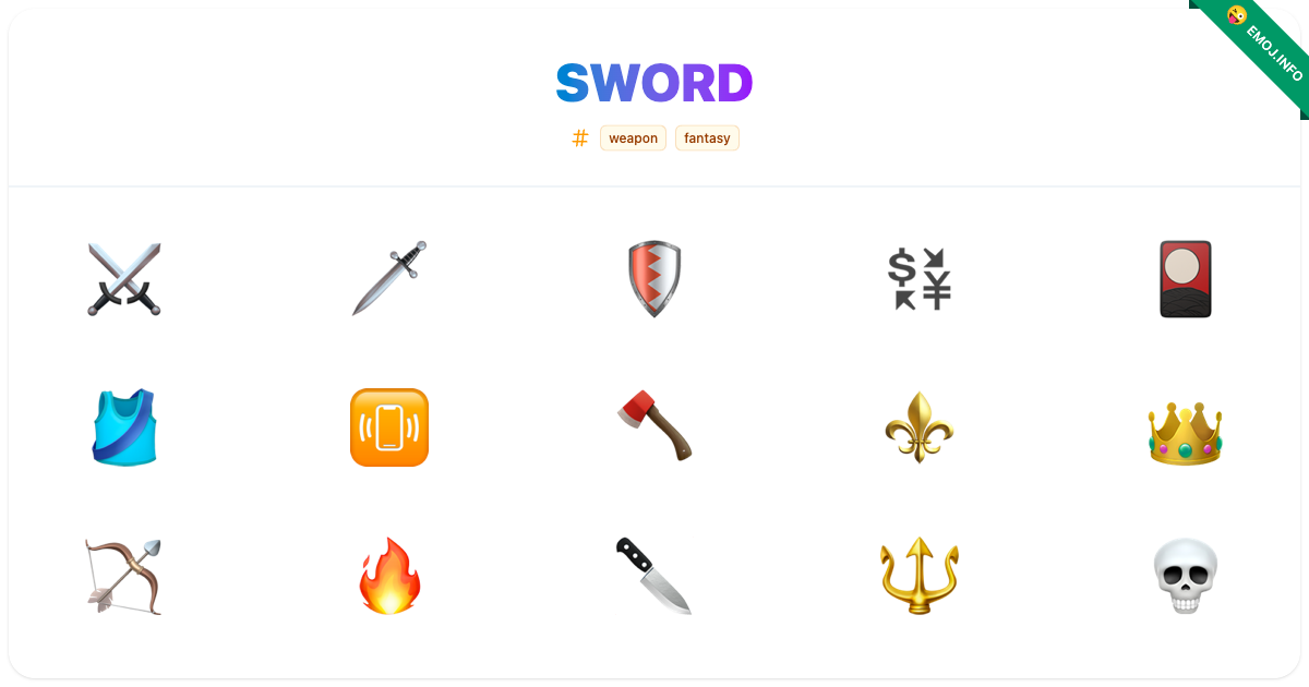 Sword Emojis ⚔️ 🗡️ 🛡️ | Meaning, Copy & Paste