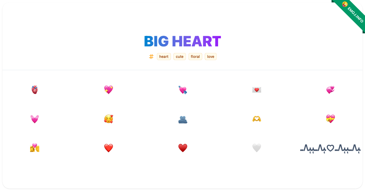 Big Heart Emojis 🫀 💖 💘 | Meaning, Copy & Paste