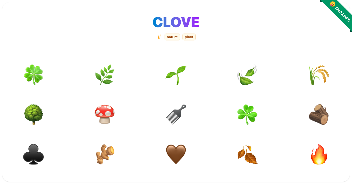 Clove Emojis 🍀 🌿 🌱 | Meaning, Copy & Paste