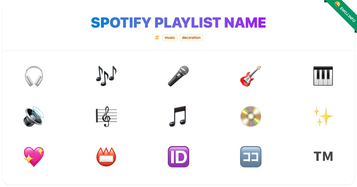 Spotify Playlist Name Emojis 🎧 🎶 🎤 | Meaning, Copy & Paste