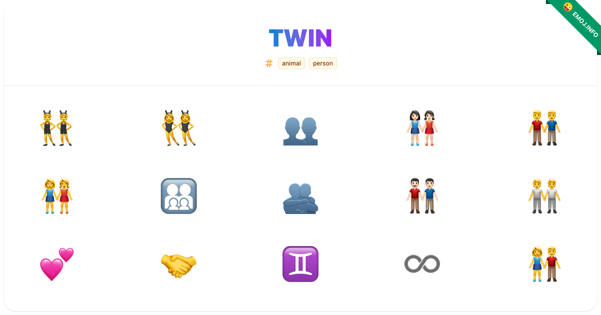 Twin Emojis 👯 👯‍♀️ 👥 | Meaning, Copy & Paste