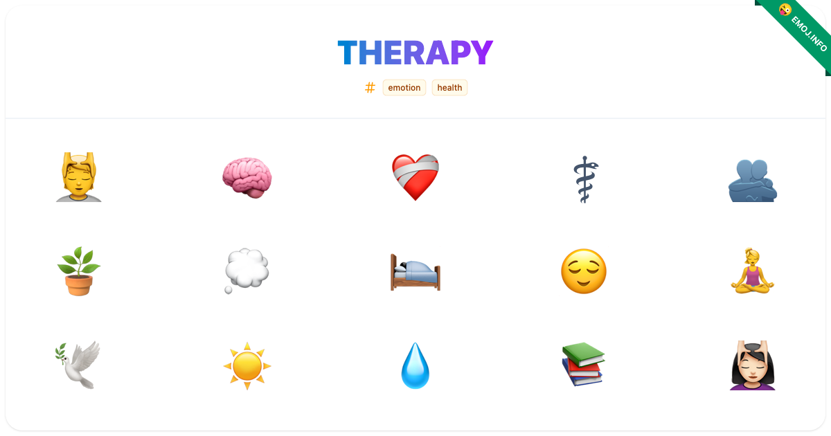 Therapy Emojis 💆 🧠 ️‍🩹 | Meaning, Copy & Paste