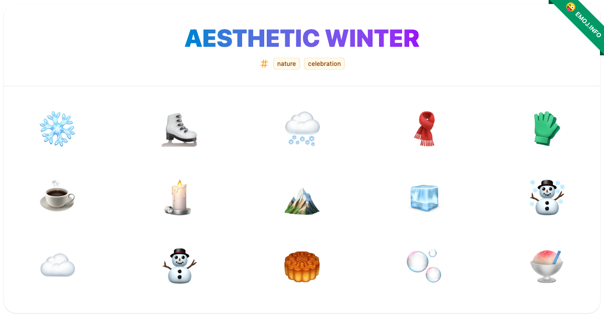Aesthetic Winter Emojis ️ ⛸️ 🌨️ | Meaning, Copy & Paste