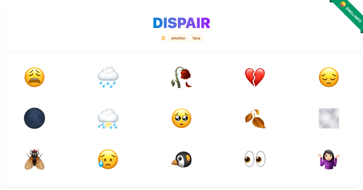 Dispair Emojis 😩 🌧️ 🥀 | Meaning, Copy & Paste