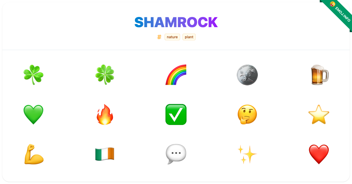 Shamrock Emojis ☘️ 🍀 🌈 | Meaning, Copy & Paste