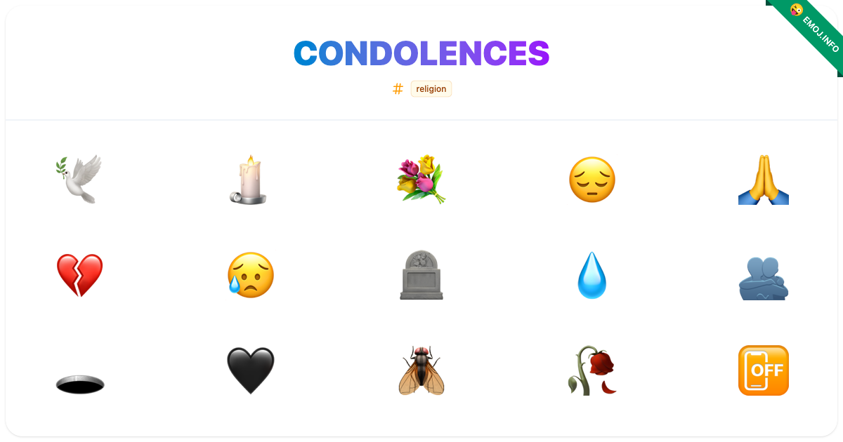 Condolences Emojis 🕊️ 🕯️ 💐 | Meaning, Copy & Paste