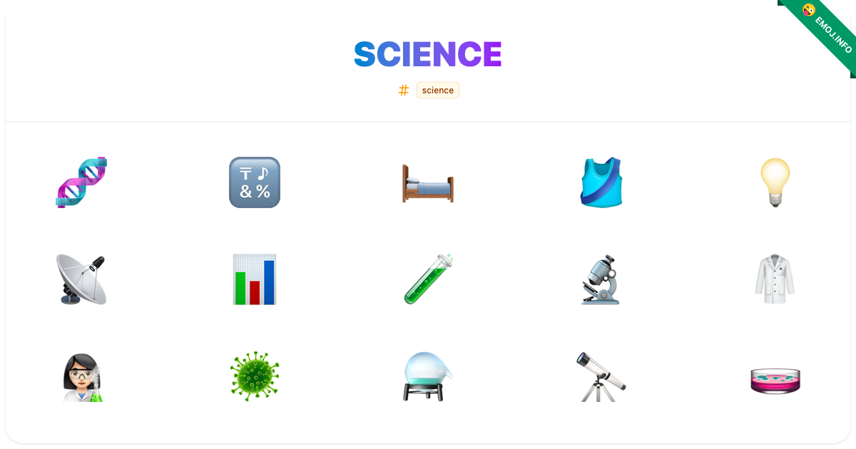 Science Emojis 🧬 🔣 🛏️ | Meaning, Copy & Paste