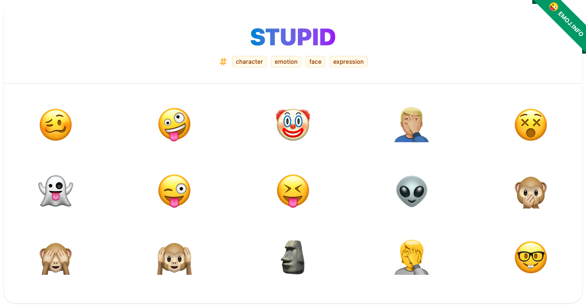Stupid Emojis 🥴 🤪 🤡 | Meaning, Copy & Paste