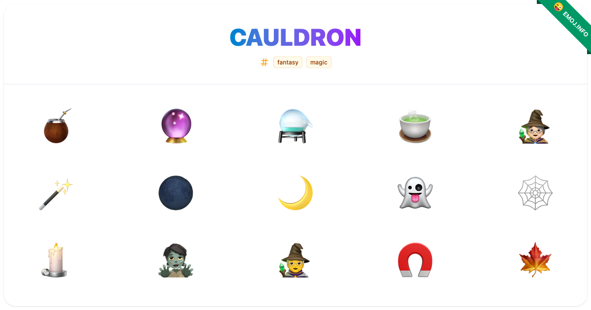 Cauldron Emojis 🧉 🔮 ⚗️ | Meaning, Copy & Paste