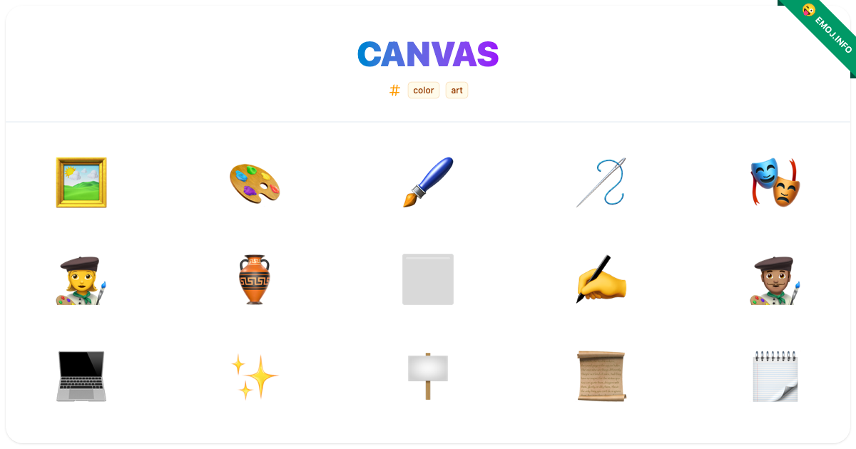 Canvas Emojis 🖼️ 🎨 🖌️ | Meaning, Copy & Paste