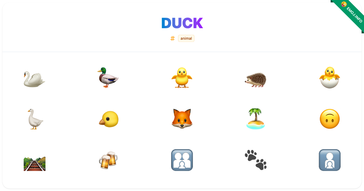 Duck Emojis 🦢 🦆 🐥 | Meaning, Copy & Paste