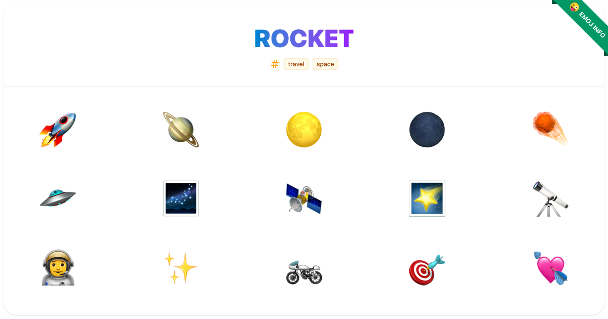 Rocket Emojis 🚀 🪐 🌕 | Meaning, Copy & Paste