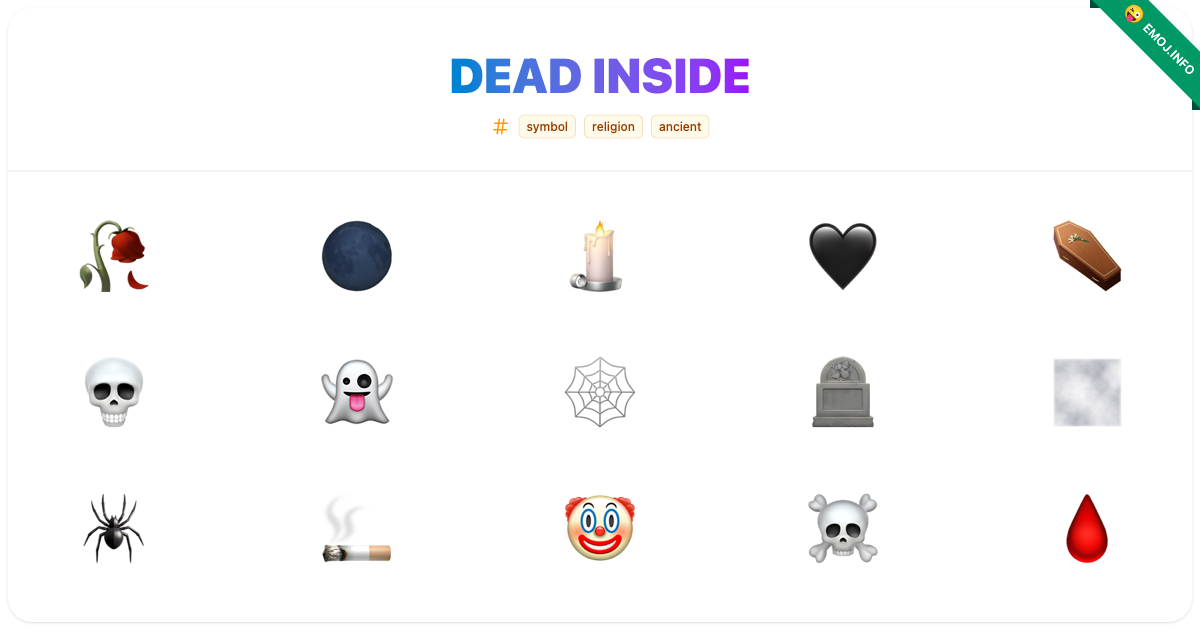 Dead Inside Emojis 🥀 🌑 🕯️ | Meaning, Copy & Paste