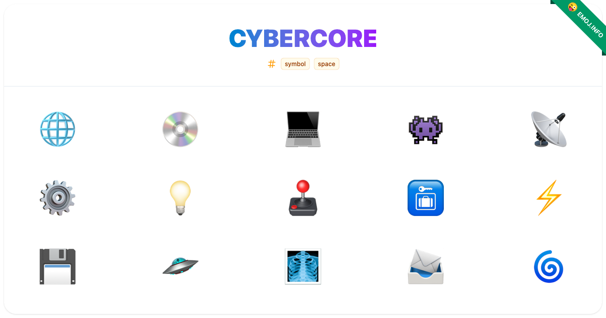 Cybercore Emojis 🌐 💿 💻 | Meaning, Copy & Paste