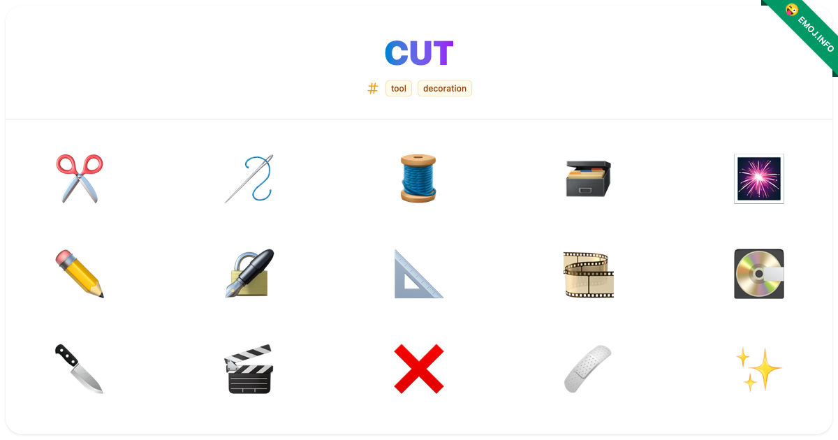 Cut Emojis ️ 🪡 🧵 | Meaning, Copy & Paste