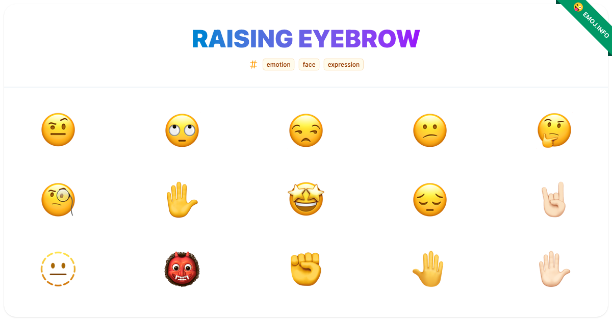 Raising Eyebrow Emojis 🤨 🙄 😒 | Meaning, Copy & Paste