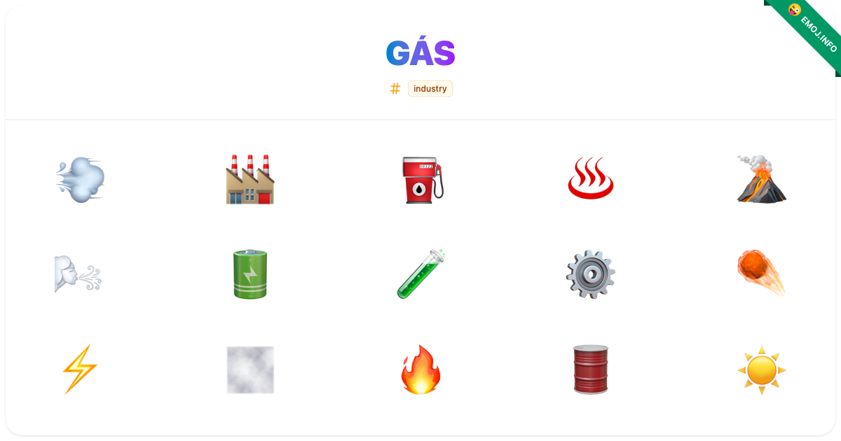 Gás Emojis 💨 🏭 ⛽ | Meaning, Copy & Paste